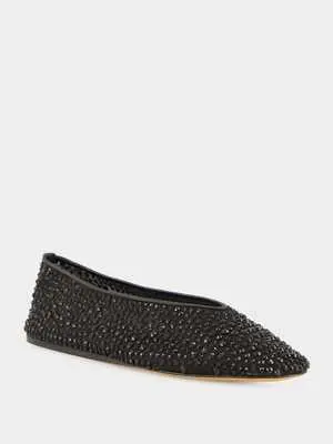 Le Monde Beryl Luna Slippers With Crystals - Black