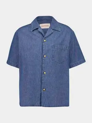 Valentino Garavani Denim Bowling Shirt