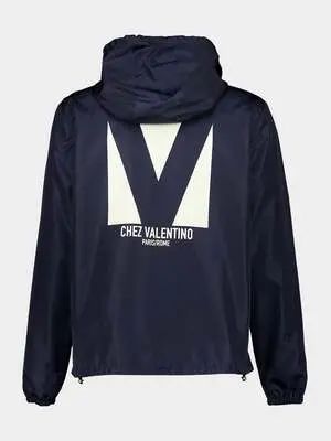 Valentino Garavani Chez Nylon Hooded Windbreaker - Blue