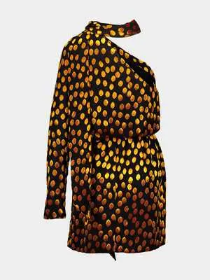 Saint Laurent One-shoulder Mini Dress - Orange