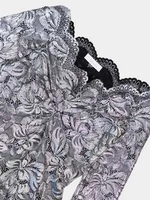 Rabanne Foil Lace Long Dress - Silver