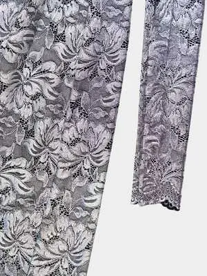 Rabanne Foil Lace Long Dress - Silver