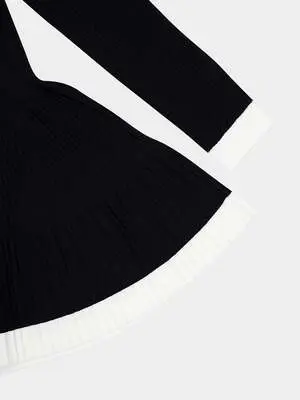 Balmain V-neck Knit Viscose Mini Flare Dress