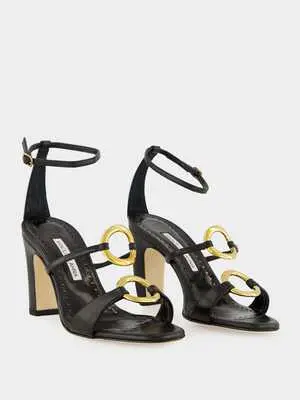 Manolo Blahnik Hisfahan Ankle Strap Sandals - Black