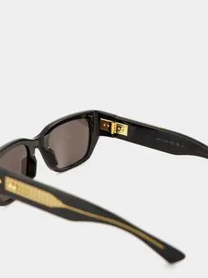 Bottega Veneta Intrecciato Square Sunglasses - Black