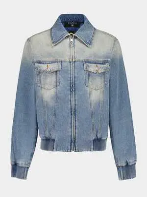 Balmain Cropped Lined Denim Jacket