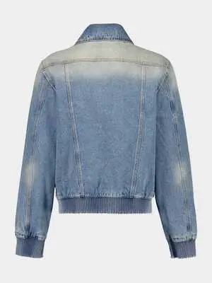 Balmain Cropped Lined Denim Jacket