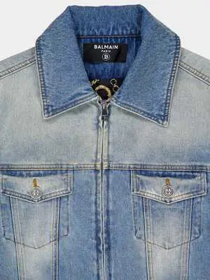 Balmain Cropped Lined Denim Jacket