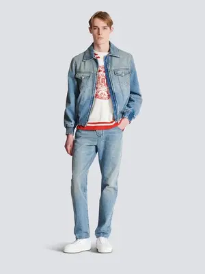 Balmain Cropped Lined Denim Jacket