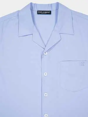 Dolce & Gabbana Celeste Short-sleeve Cotton Shirt