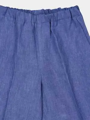 PIACENZA CASHMERE 1733 Light Denim Linen Bermuda Shorts