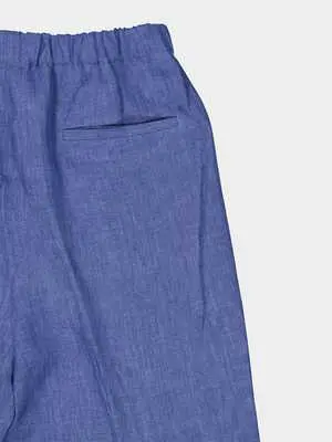 PIACENZA CASHMERE 1733 Light Denim Linen Bermuda Shorts