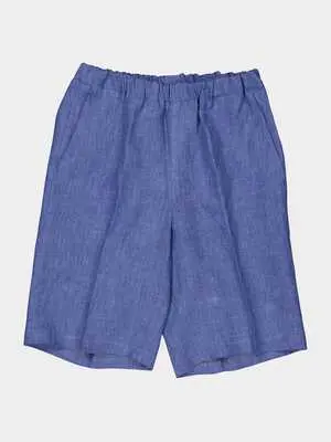 PIACENZA CASHMERE 1733 Light Denim Linen Bermuda Shorts