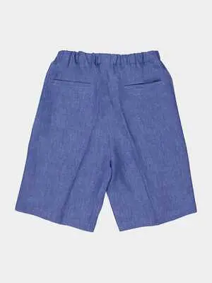 PIACENZA CASHMERE 1733 Light Denim Linen Bermuda Shorts