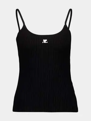 COURREGES Reedition Rib Knit Tank Top - Black