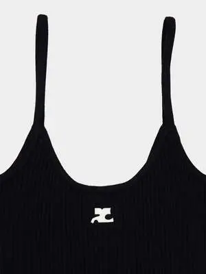 COURREGES Reedition Rib Knit Tank Top - Black