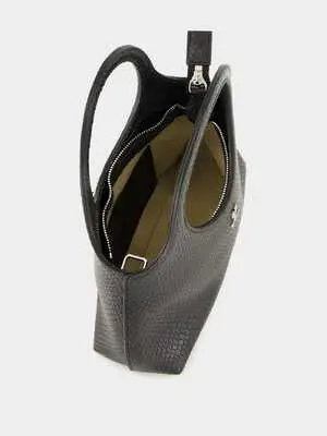 COURREGES Mini Holy Day Bag In Viper Leather - Black