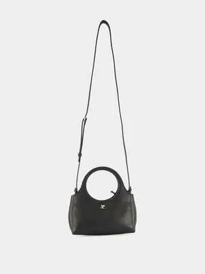 COURREGES Mini Holy Day Bag In Viper Leather - Black