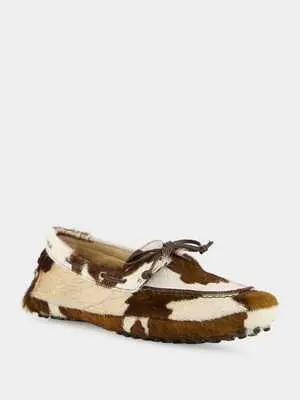 Le Monde Beryl Cow Print Calf Hair Driver Moccasins - Multicolour