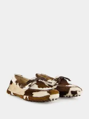 Le Monde Beryl Cow Print Calf Hair Driver Moccasins - Multicolour