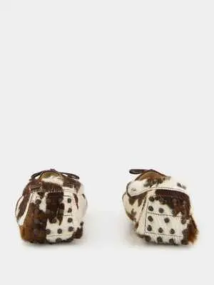Le Monde Beryl Cow Print Calf Hair Driver Moccasins - Multicolour