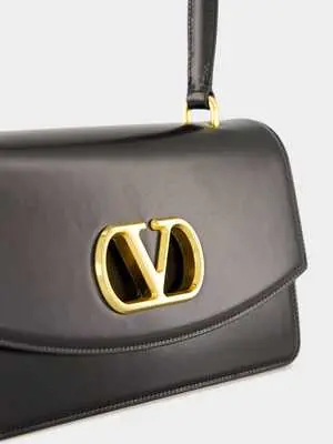 Valentino Garavani Vain Calfskin Top Handle Bag - Black