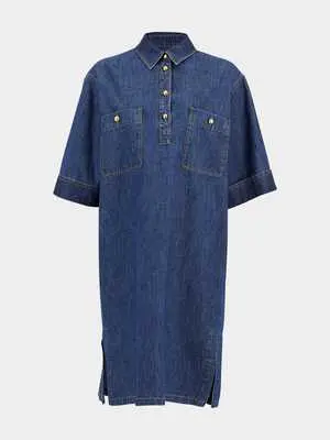Valentino Garavani Denim Midi Shirt Dress - Blue