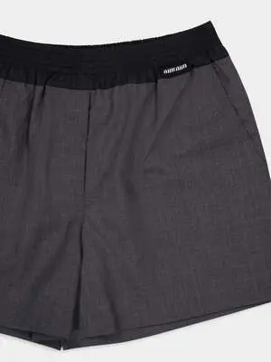 Miu Miu Ardesia Superfine Wool Shorts