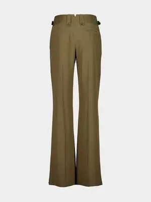 TOM FORD Pleated Crepe De Chine Wide Leg Trousers