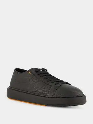Santoni Low-top Leather Sneakers - Black