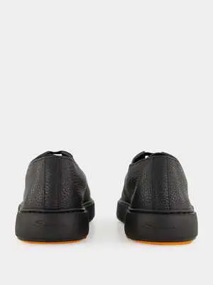 Santoni Low-top Leather Sneakers - Black