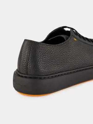 Santoni Low-top Leather Sneakers - Black