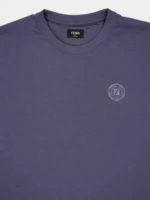 Fendi Dark Ff Postcards Cotton T-shirt - Blue