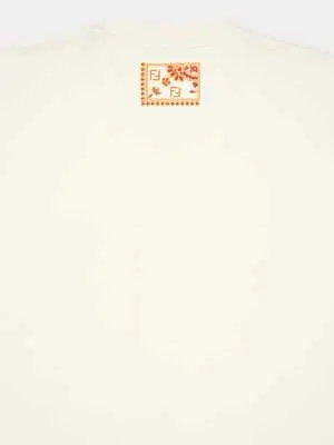 Fendi White T-shirt With Coral Bandana Pocket - Cream