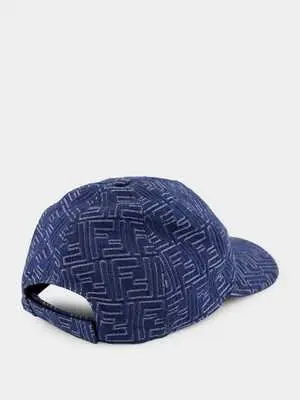 Fendi Ff Denim Baseball Cap - Blue