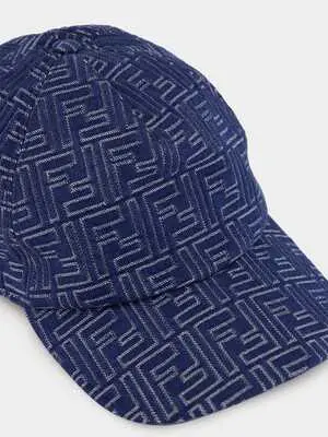 Fendi Ff Denim Baseball Cap - Blue
