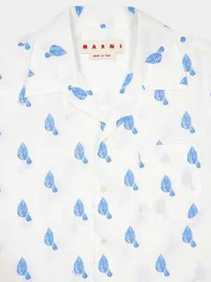 Marni Lily Printed Cotton Shirt - White