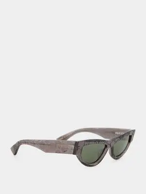 Gucci Cat Eye Sunglasses With Gg Motif - Grey