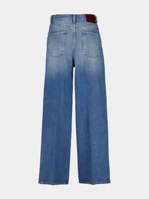 Gucci Light Stonewashed Denim Wide-leg Trousers - Blue