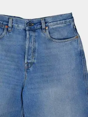 Gucci Light Stonewashed Denim Wide-leg Trousers - Blue