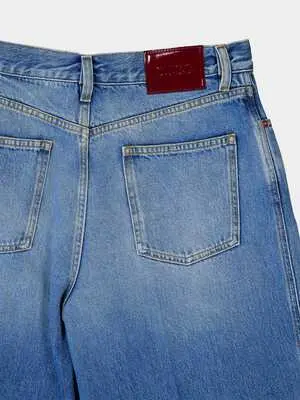 Gucci Light Stonewashed Denim Wide-leg Trousers - Blue