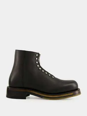 Alexander McQueen Calf Leather Maker Zip Boots