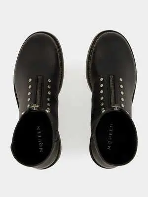 Alexander McQueen Calf Leather Maker Zip Boots