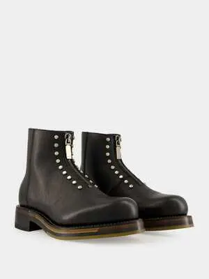 Alexander McQueen Calf Leather Maker Zip Boots