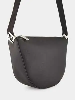 Fendi Leather Ff Squared Melon Bag - Black