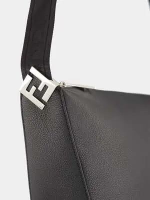 Fendi Leather Ff Squared Melon Bag - Black