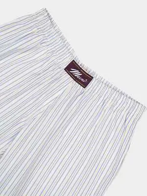 Marni Striped Organic Cotton Poplin Bermuda Shorts - Blue