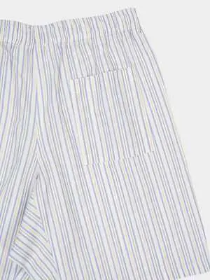 Marni Striped Organic Cotton Poplin Bermuda Shorts - Blue