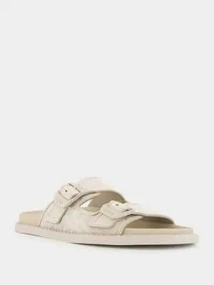 Fendi Nubuck Leather Sandals With Ff Motif
