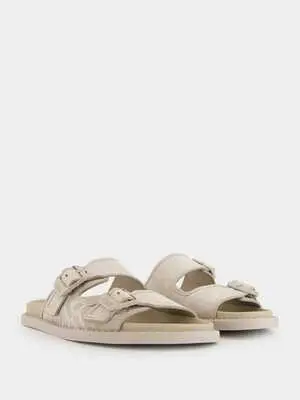 Fendi Nubuck Leather Sandals With Ff Motif